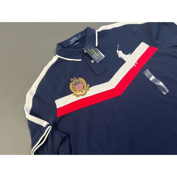 Ralph Lauren | Shirts | Polo Ralph Lauren Chevron Polo Shirt Navy Big ...
